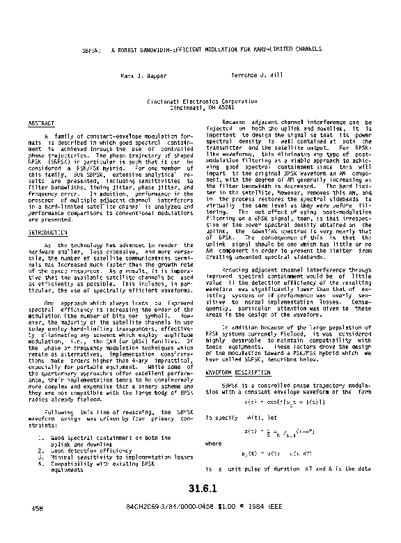 (PDF) SBPSK: A Robust Bandwidth-Efficient Modulation for Hard-Limited ...