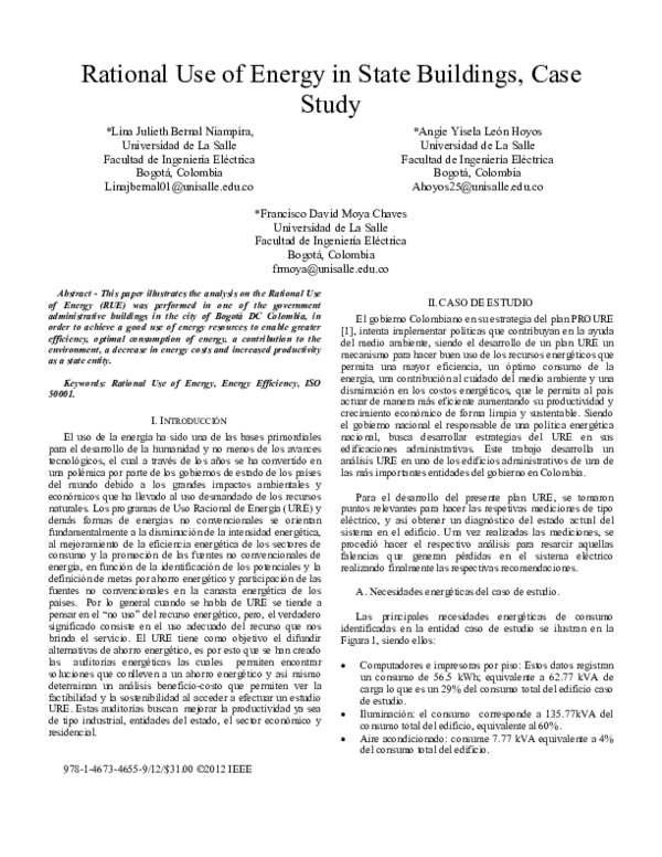 (PDF) Rational Use of Energy in state buildings, case study