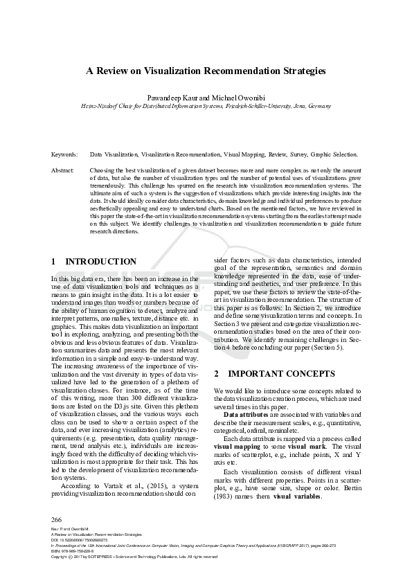 Pdf A Review On Visualization Recommendation Strategies
