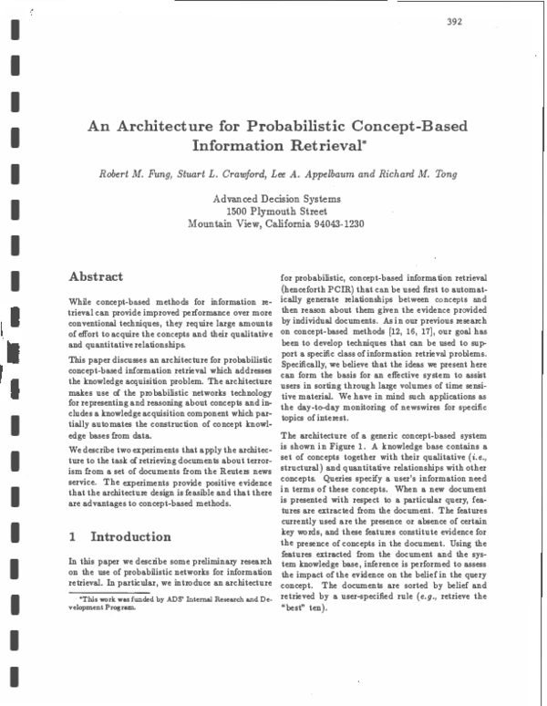 (PDF) An Architecture for Probabilistic Concept-Based Information Retrieval