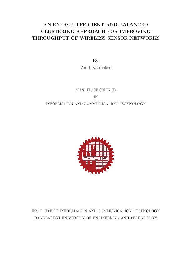 Pdf An Energy Efficient And Balanced Clustering Approach For Improving Throughput Of Wireless