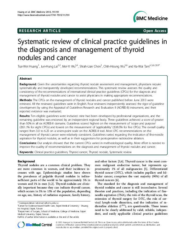 (PDF) Systematic review of clinical practice guidelines in the ...