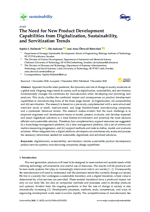 (PDF) The Need for New Product Development Capabilities from ...