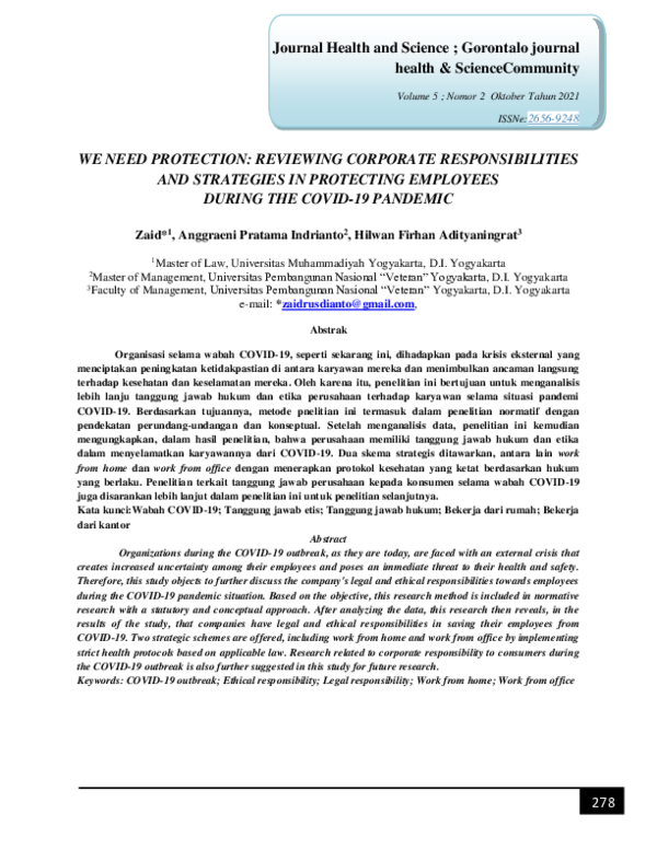 (PDF) We Need Protection: Reviewing Corporate Responsibilities and ...