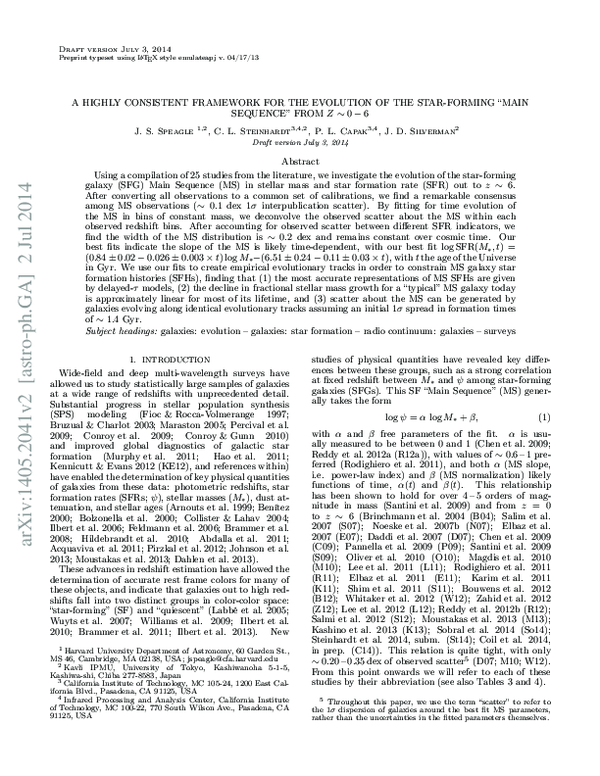 (PDF) A HIGHLY CONSISTENT FRAMEWORK FOR THE EVOLUTION OF THE STAR ...