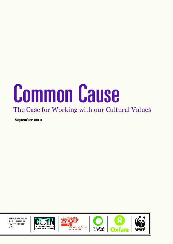(PDF) Common Cause: The case for working with our cultural values