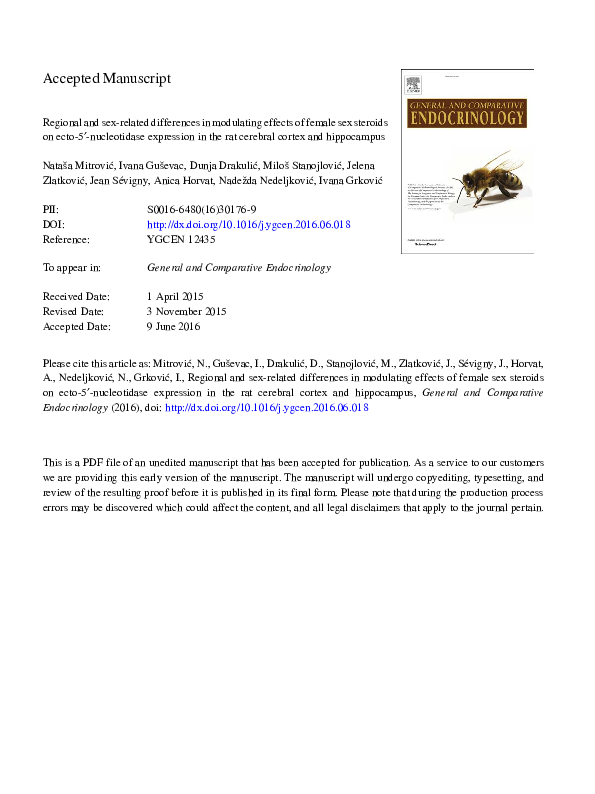 Pdf Regional And Sex Related Differences In Modulating Effects Of Female Sex Steroids On Ecto