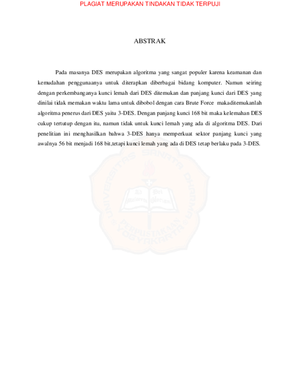 (PDF) Analisis perbandingan kunci lemah pada algoritma des dan 3-des