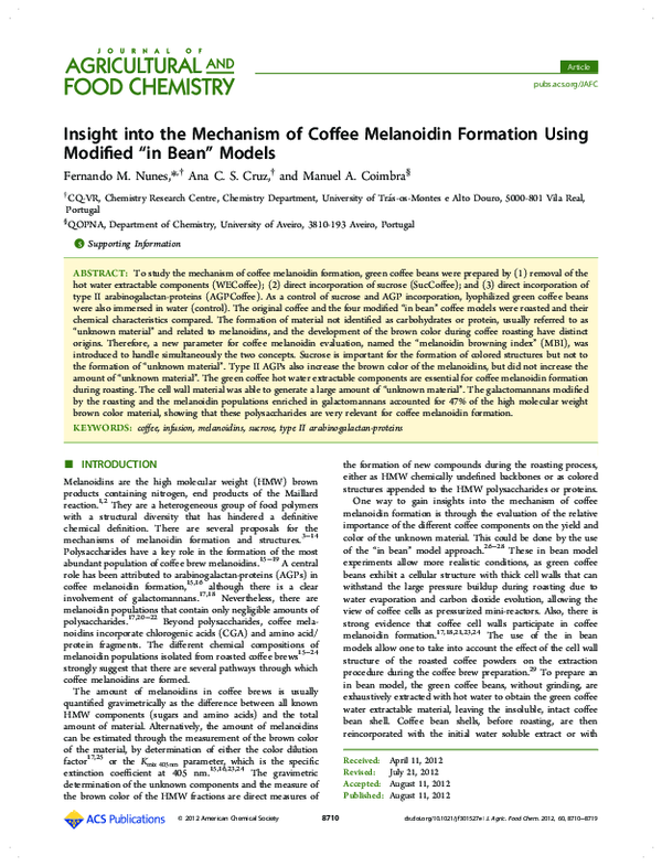 (PDF) Insight into the Mechanism of Coffee Melanoidin Formation Using ...