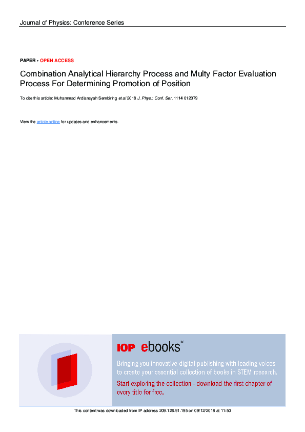 (PDF) Combination Analytical Hierarchy Process and Multy Factor Evaluation Process For ...