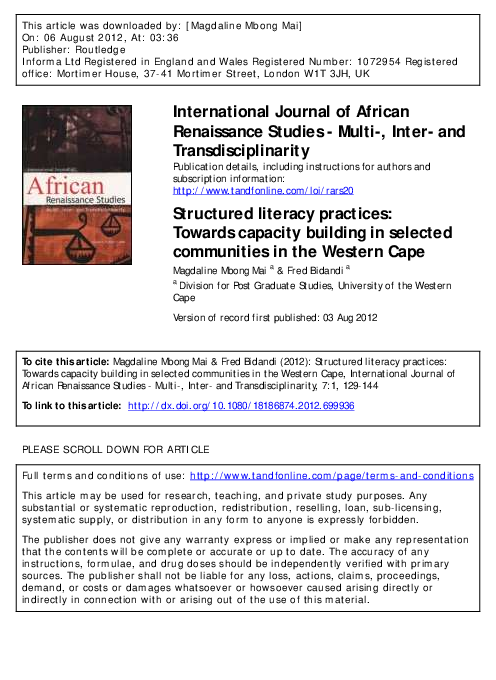 (PDF) International journal of African Renaissance studies : multi ...