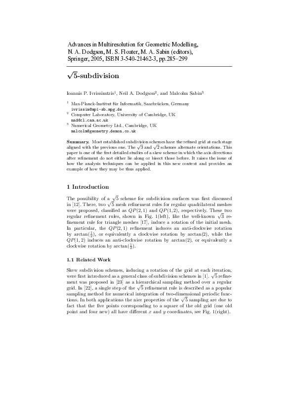 (PDF) Analysis of Skew Subdivision Schemes