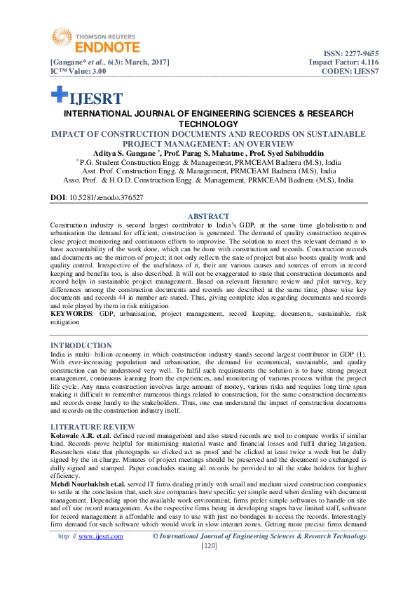 (PDF) Ijesrt International Journal of Engineering Sciences & Research ...