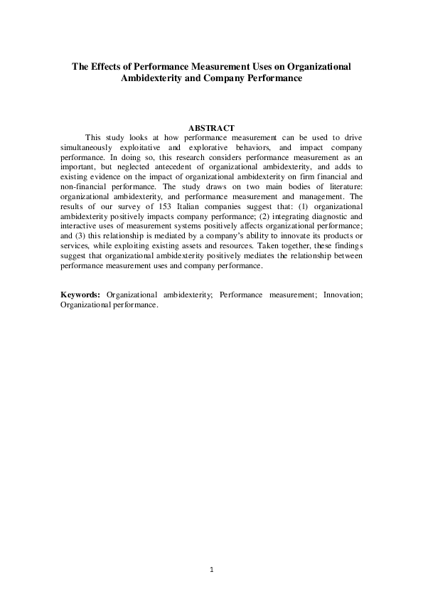 (PDF) The Effects of Performance Measurement Uses on Organizational ...