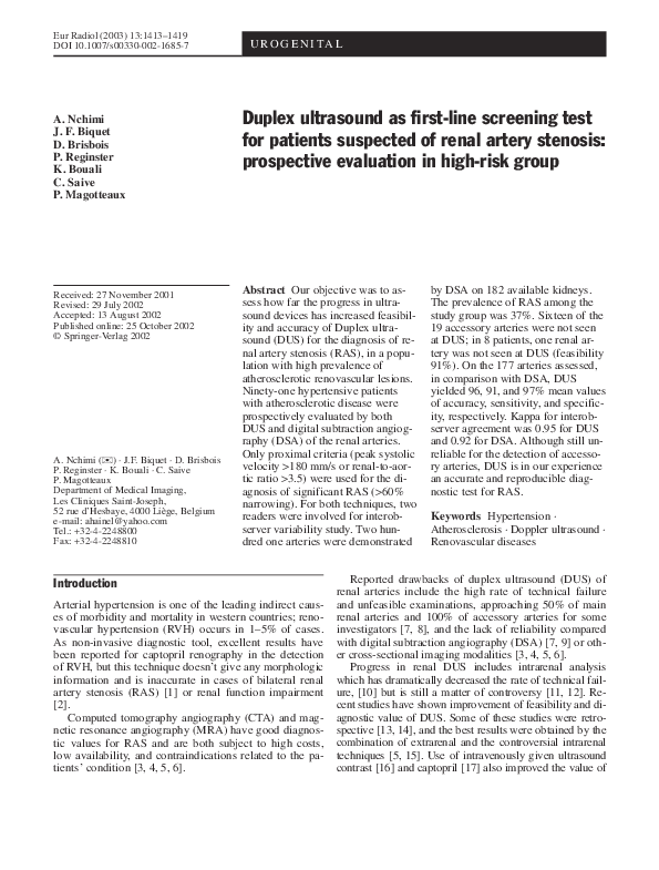 (PDF) Duplex ultrasound as first-line screening test for patients ...