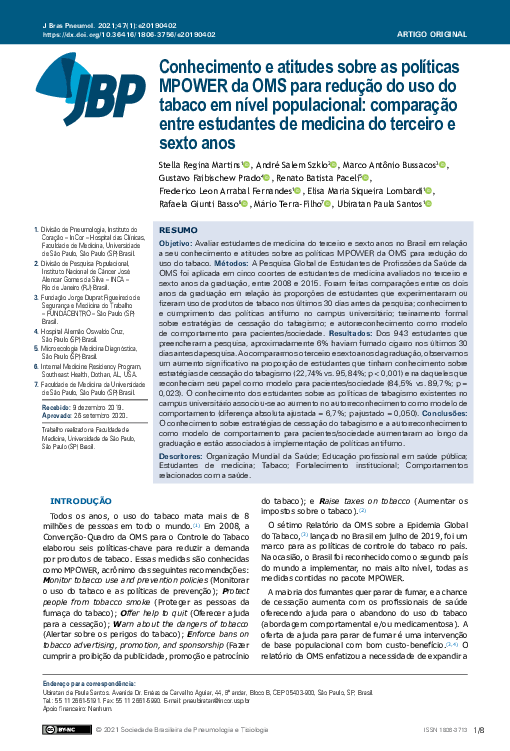 (PDF) Knowledge of and attitudes toward the WHO MPOWER policies to ...