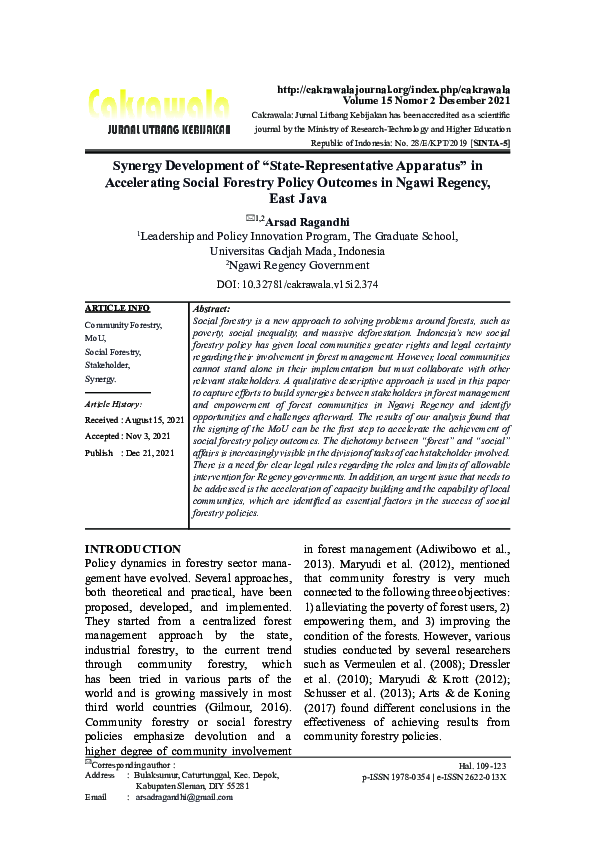 (PDF) Synergy Development of “State-Representative Apparatus” in ...