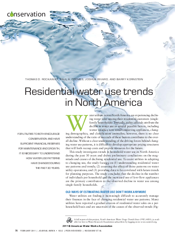 (PDF) Residential Water Use Trends in North America (PDF) | Joshua ...