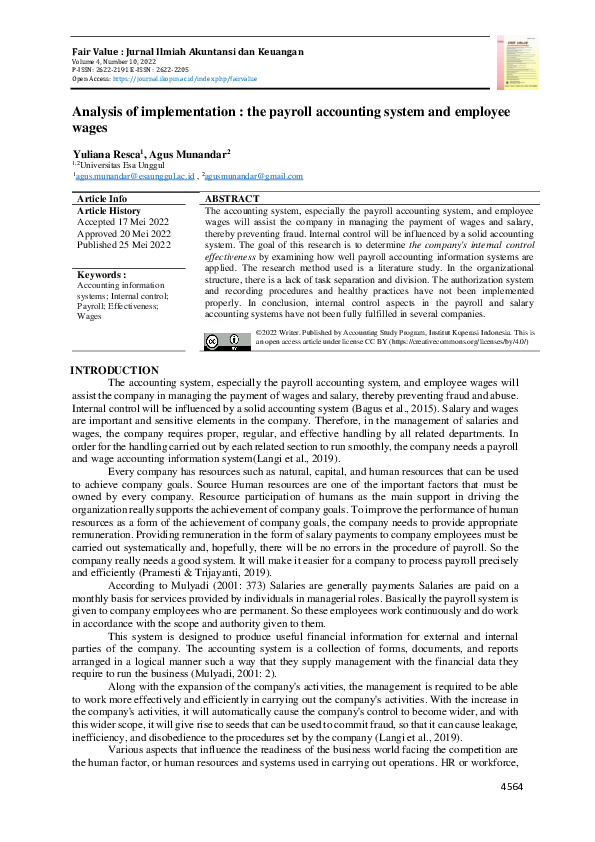 (PDF) Analysis of implementation : the payroll accounting system and ...