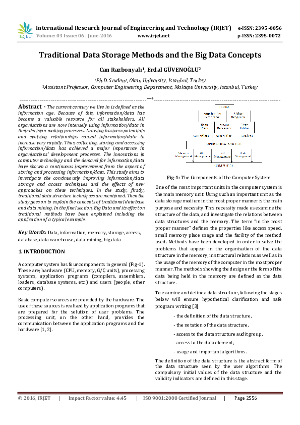 (PDF) Traditional Data Storage Methods and the Big Data Concepts
