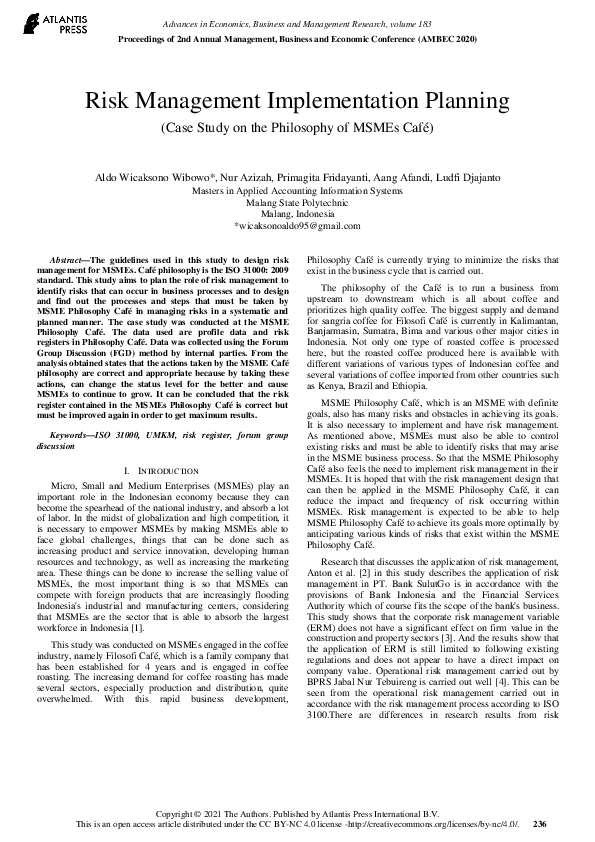 (PDF) Risk Management Implementation Planning (PDF) Risk Management Implementation Planning