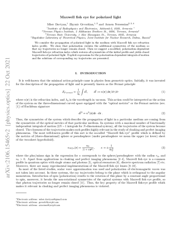 (PDF) Maxwell fish eye for polarized light