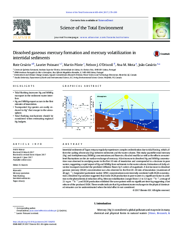 (PDF) Dissolved gaseous mercury formation and mercury volatilization in ...