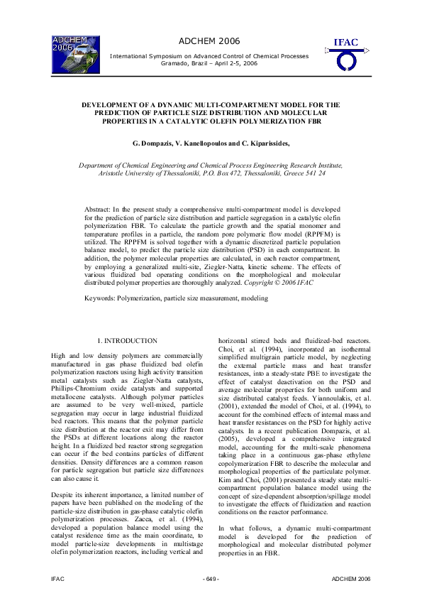 (PDF) Development of a Dynamic Multi-Compartment Model for the Prediction of Particle Size ...