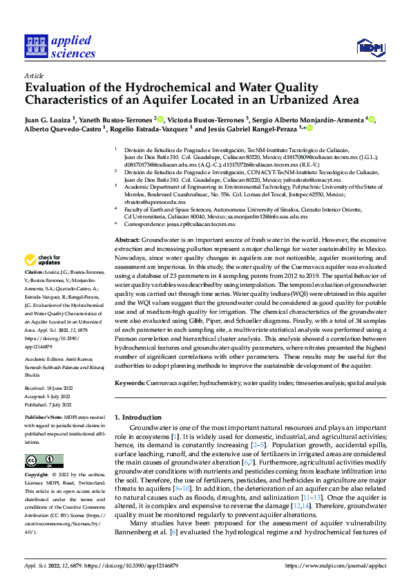 (PDF) Evaluation of the Hydrochemical and Water Quality Characteristics ...