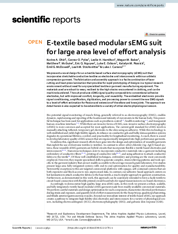 (PDF) E-textile based modular sEMG suit for large area level of effort ...