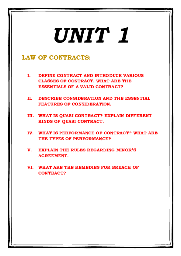 (PDF) LAW OF CONTRACTS