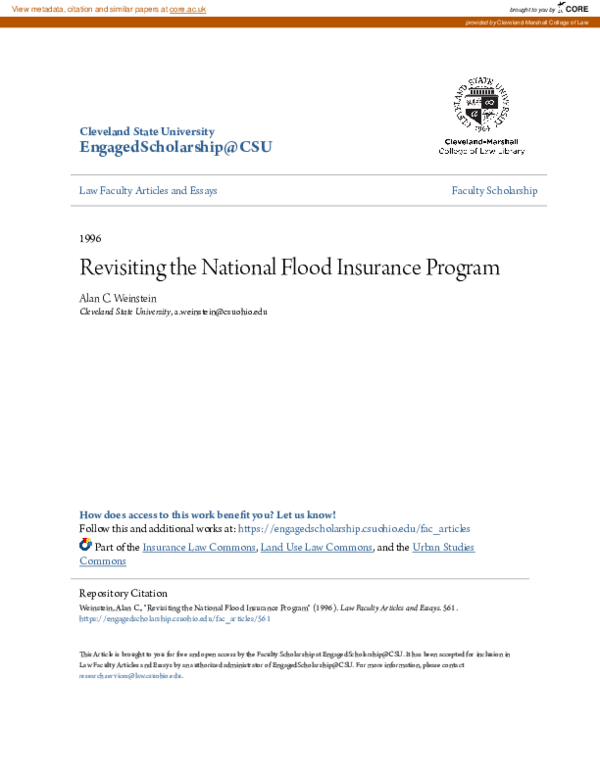 (PDF) Revisiting the National Flood Insurance Program