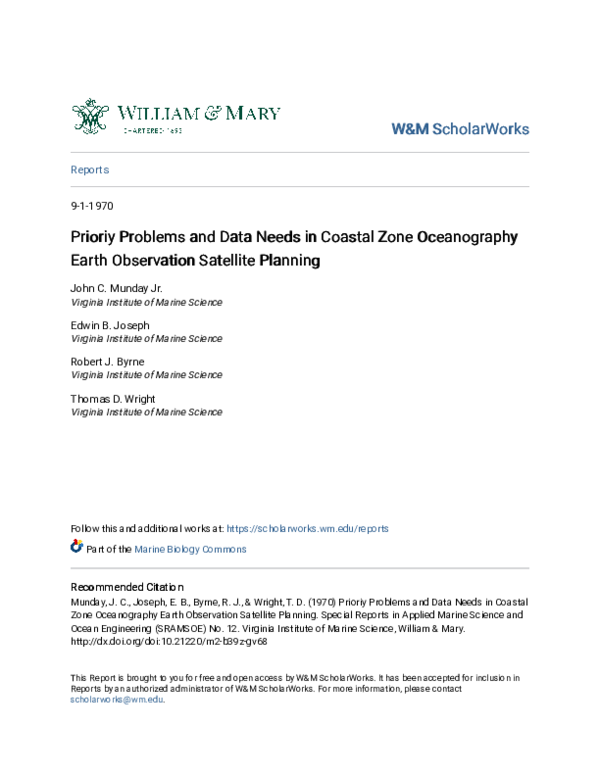 (PDF) Priority problems and data needs in coastal zone oceanography ...