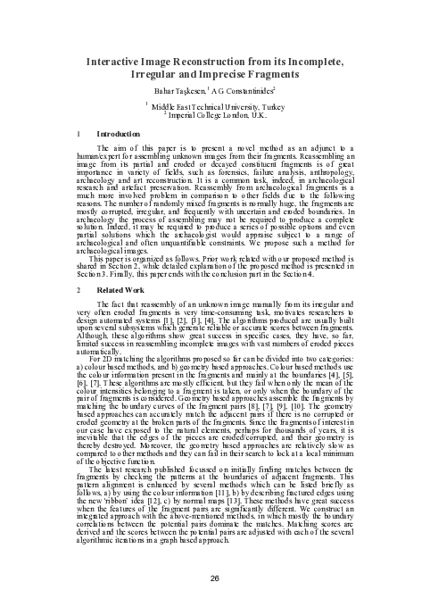 (PDF) Interactive Image Reconstruction from its Incomplete, Irregular and Imprecise Fragments ...