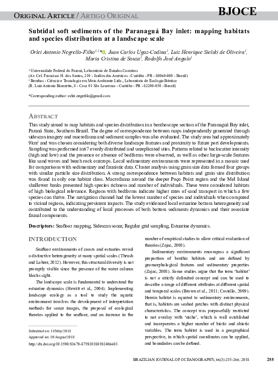 (PDF) Subtidal soft sediments of the Paranaguá Bay inlet: mapping habitats and species ...