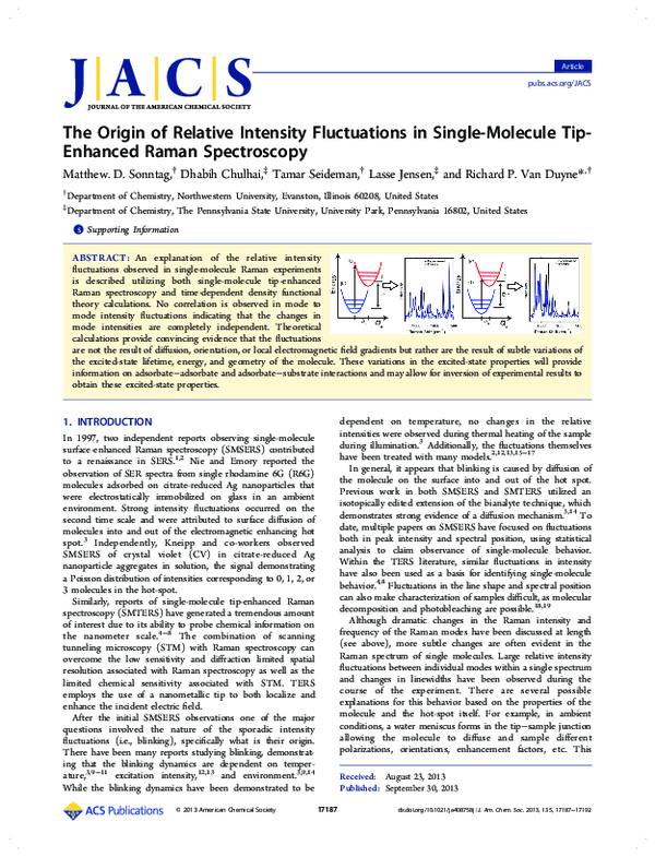 (PDF) The Origin of Relative Intensity Fluctuations in Single-Molecule ...
