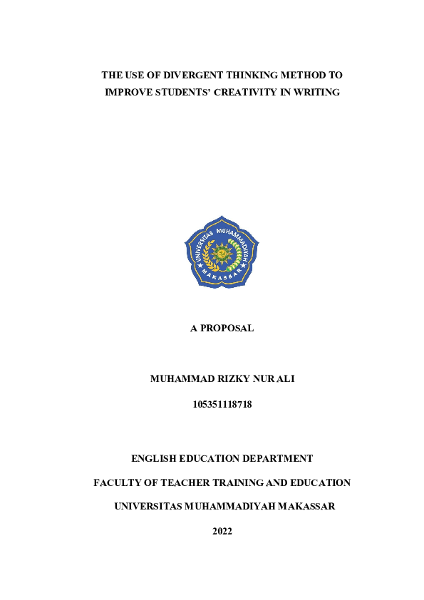 (DOC) Proposal THE USE OF DIVERGENT THINKING