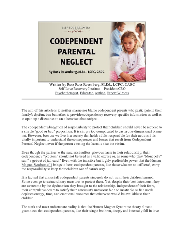 (DOC) Codependent Parental Neglect