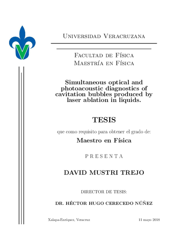 (PDF) Maestŕıa en F́ısica Simultaneous optical and photoacoustic ...