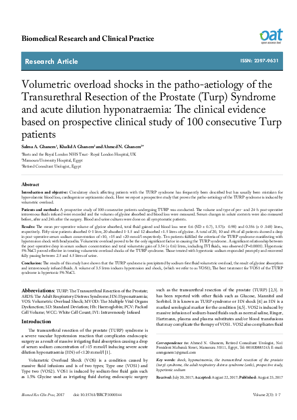 (PDF) Volumetric overload shocks in the patho-aetiology of the ...