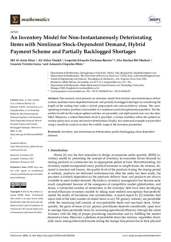 Pdf An Inventory Model For Non Instantaneously Deteriorating Items With Nonlinear Stock