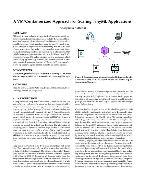 Pdf A Vm Containerized Approach For Scaling Tinyml Applications