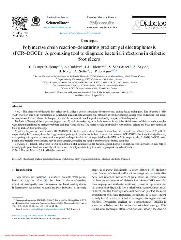 (PDF) Polymerase chain reaction–denaturing gradient gel electrophoresis (PCR–DGGE): A promising ...