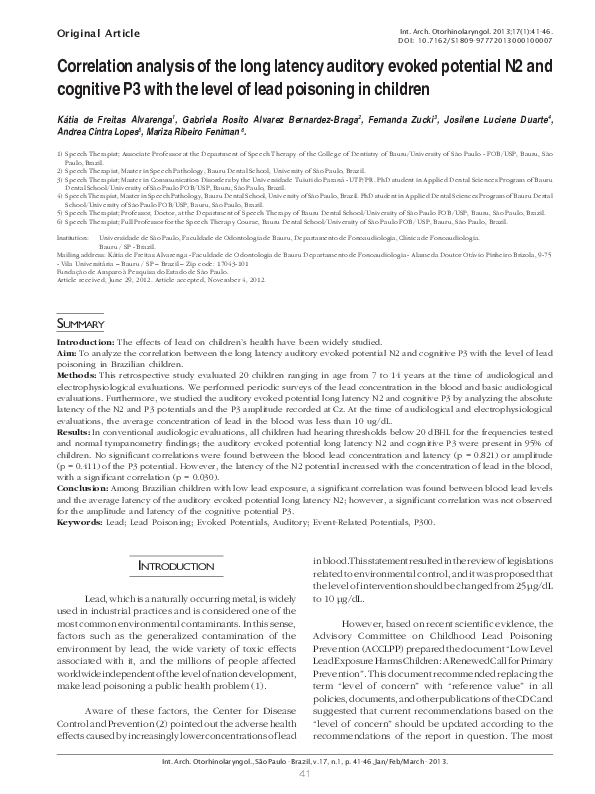 (PDF) Correlation analysis of the long latency auditory evoked potential N2 and cognitive P3 ...