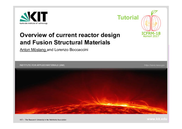 (PDF) Overview of current reactor design and fusion structural materials