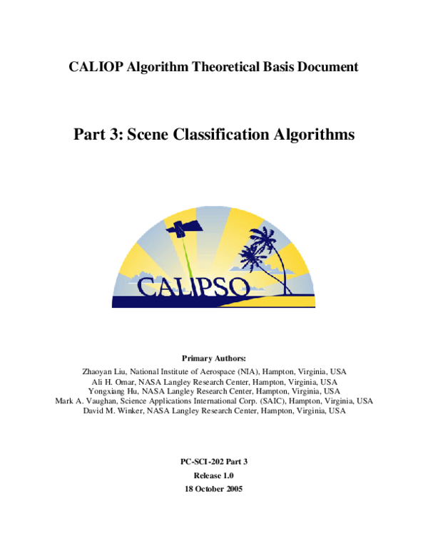 (PDF) CALIOP Algorithm Theoretical Basis Document–Part 1: Calibration ...