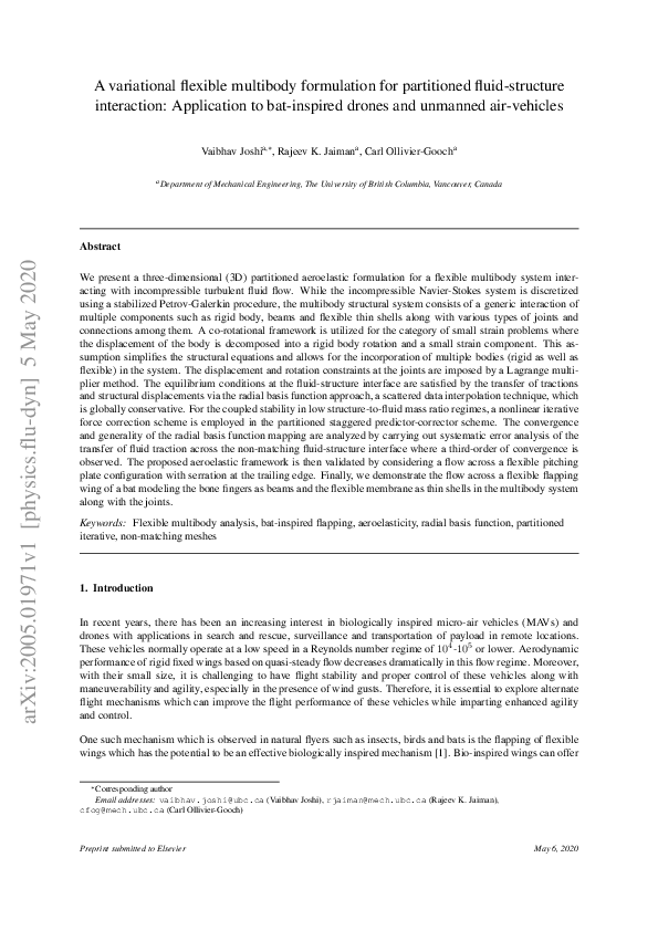 (PDF) A variational flexible multibody formulation for partitioned fluid–structure interaction ...