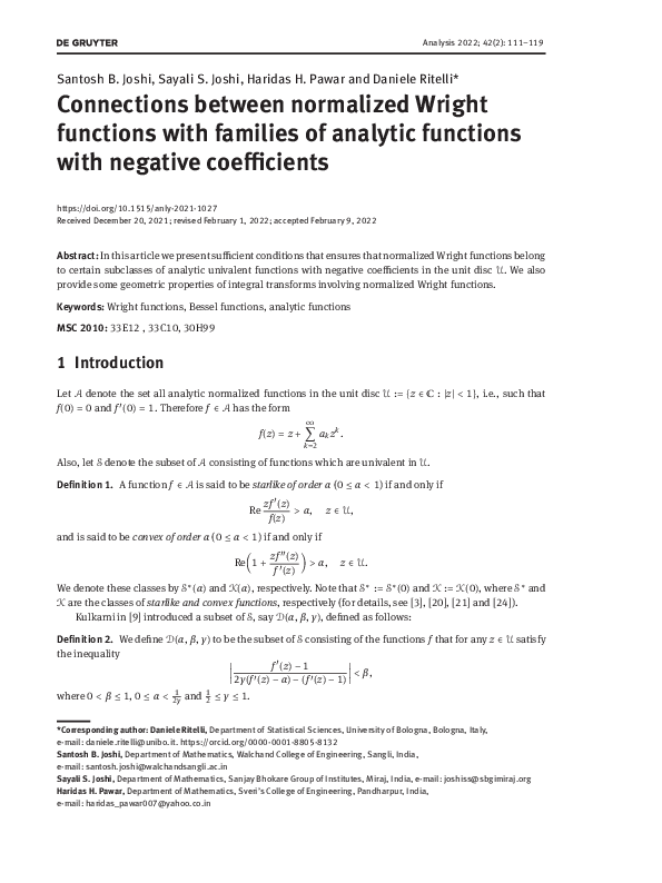 Pdf Connections Between Normalized Wright Functions With Families Of Analytic Functions With