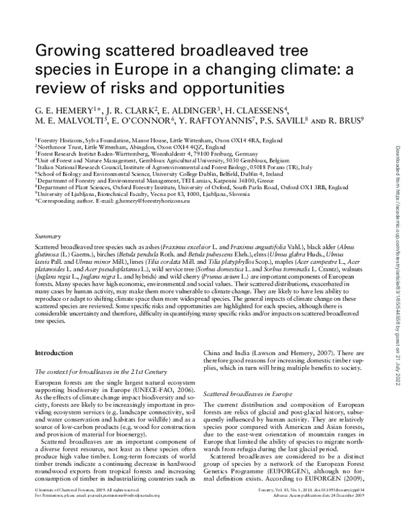 (PDF) Growing scattered broadleaved tree species in Europe in a ...