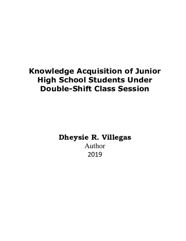 (PDF) Knowledge Acquisition of Junior High School Students Under Double ...